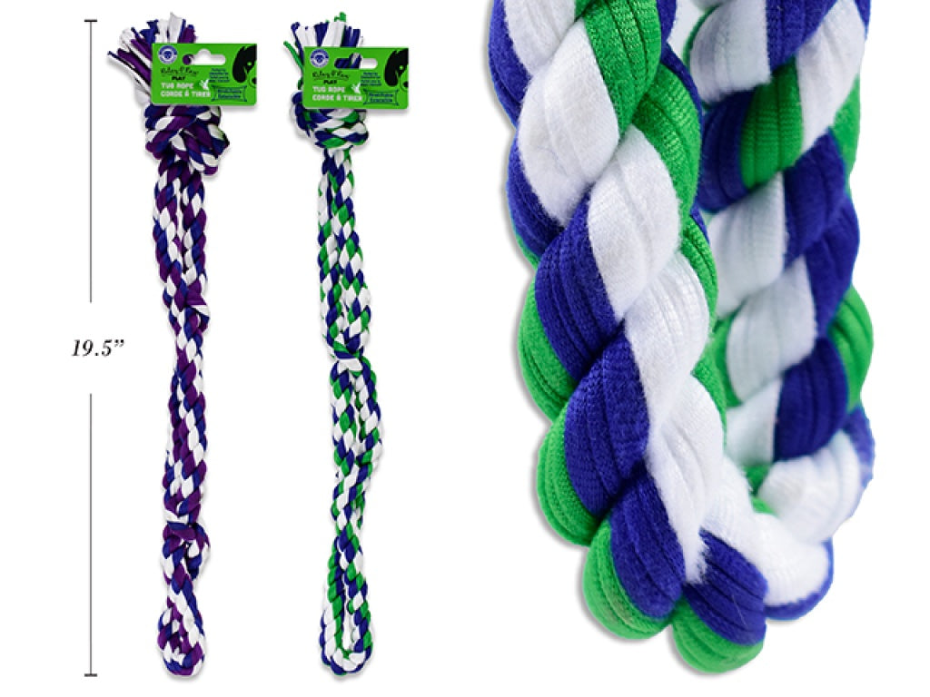 Riley & Rex 20in Rope Tug Toy w/4 Knots. 2 Asst.Colours – The Beastiary